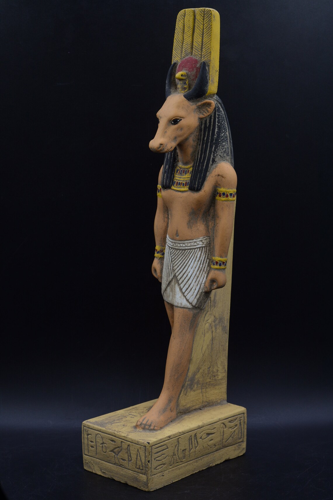 Unique Egyptian Art Heavy Statue of the Warrior God Montu, Lord of ...