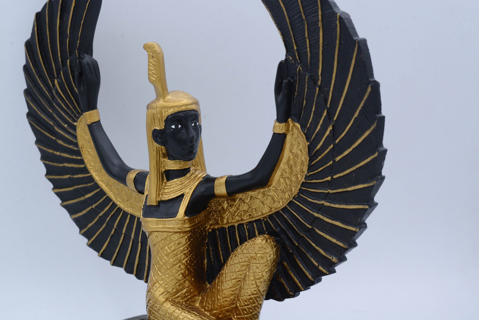 Egyptian Goddess Maat Open Wings Statue 2 Color Made in - Etsy
