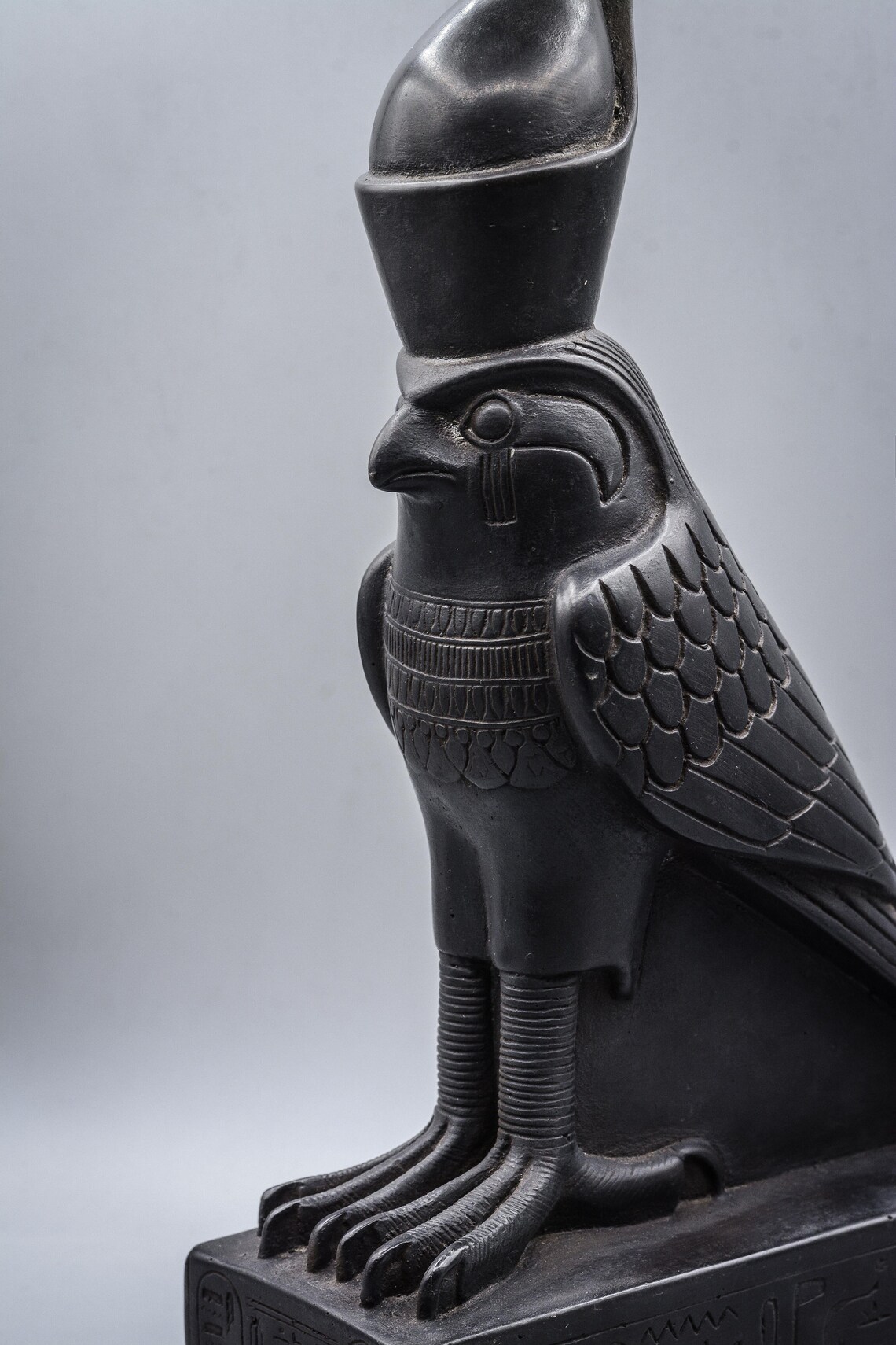 Statue Horus God of Sky Falcon Bird Headed Black Large Heavy 11.5 ...