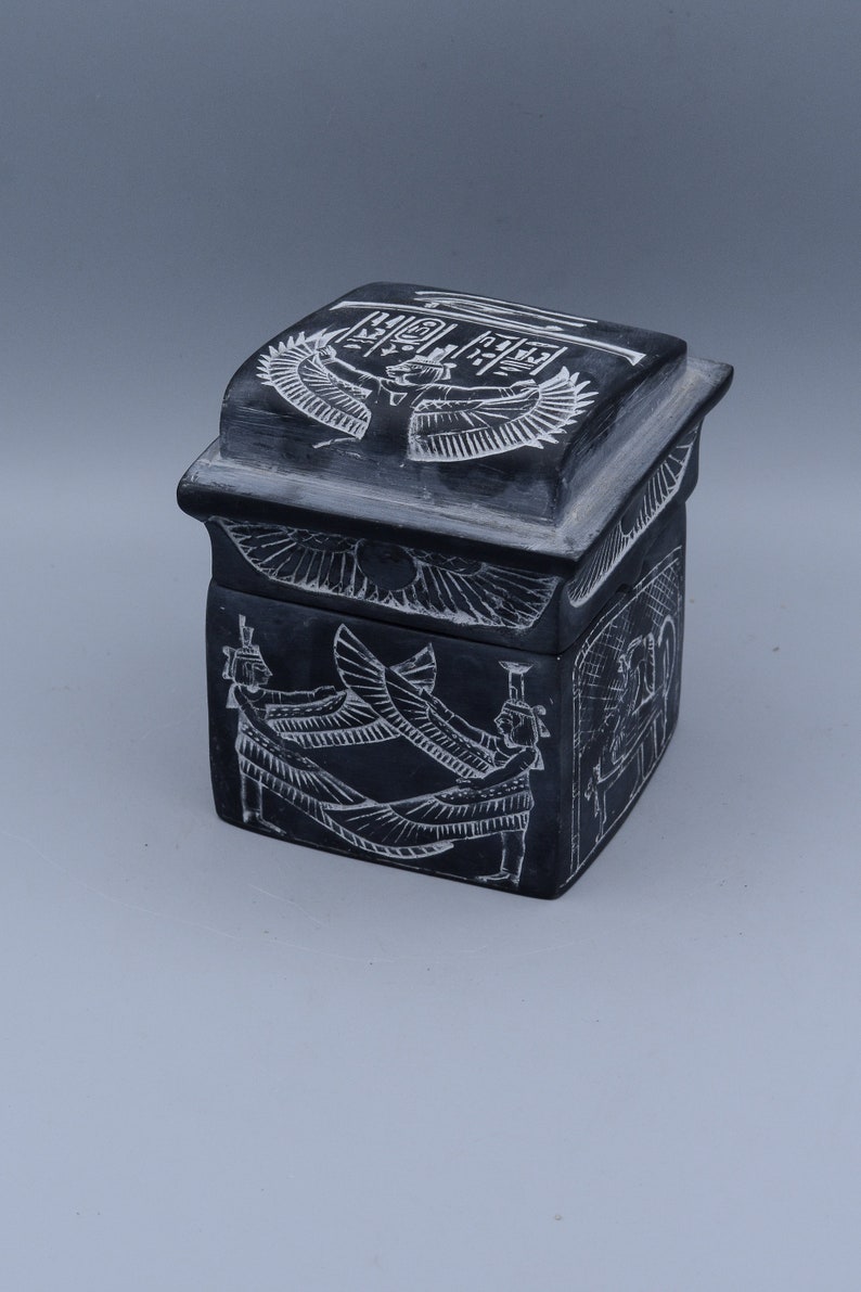 Canopic Box Jars 4 Art Pharaonic 2 Color Carved Inscriptions - Etsy