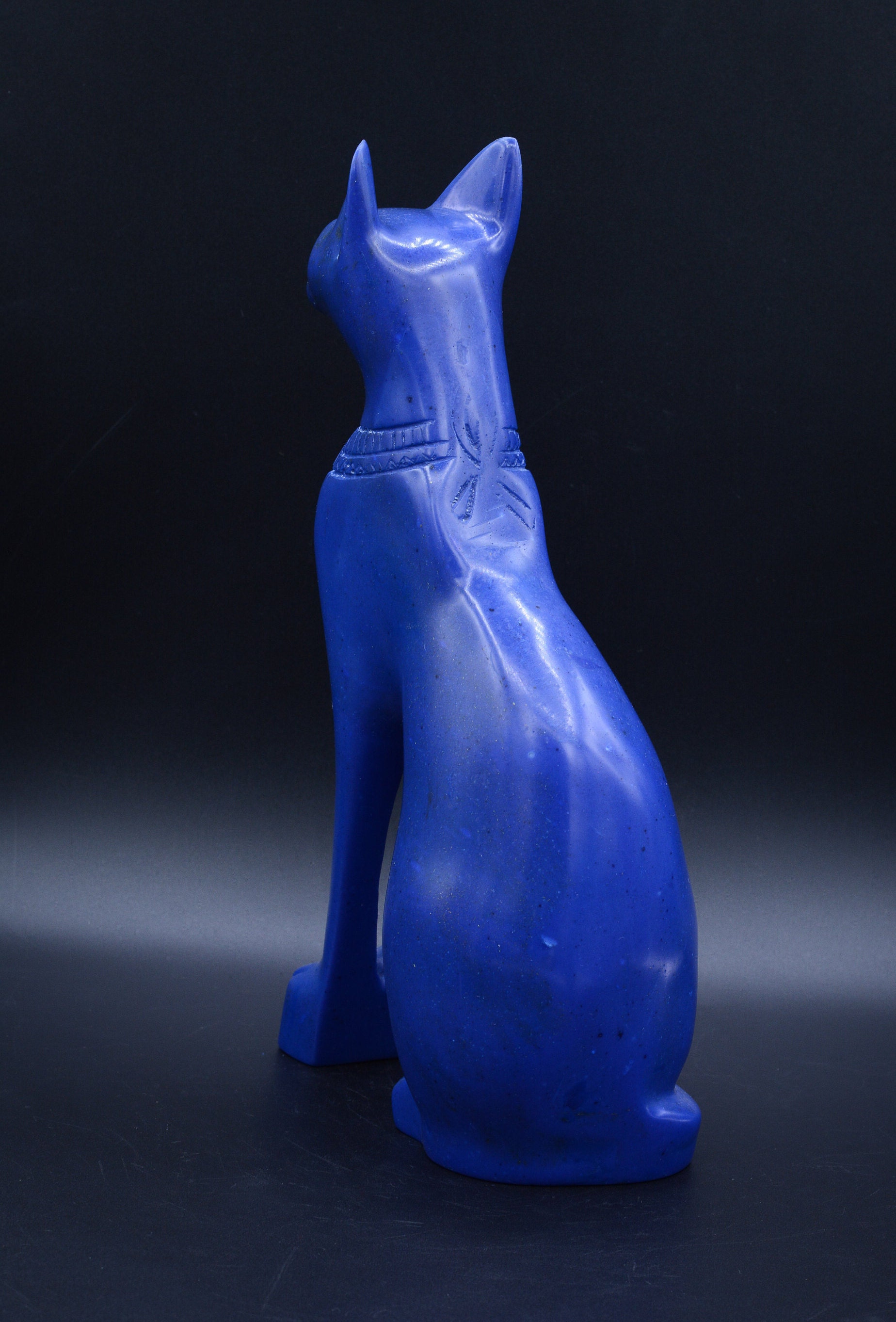 Unique statue of Egyptian goddess Bastet cat blue made in | Etsy