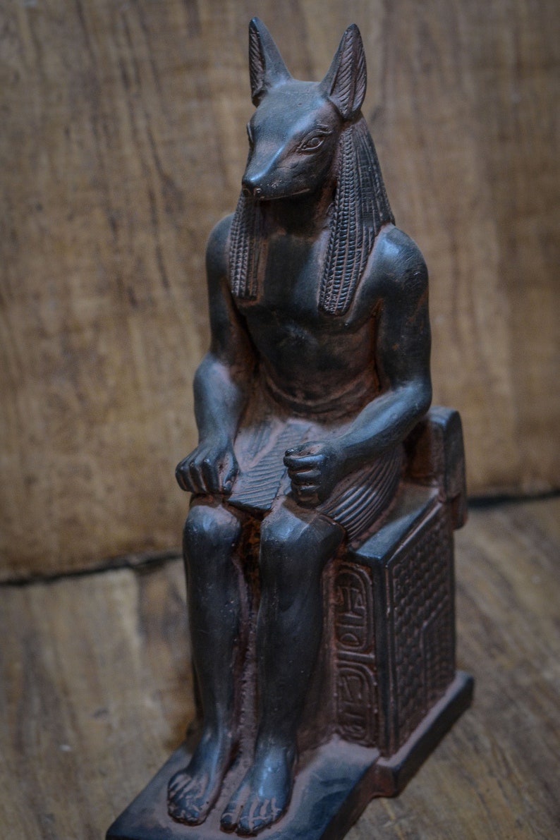 Seated Anubis Statue God of Death Sculpture Black Stone Heavy - Etsy