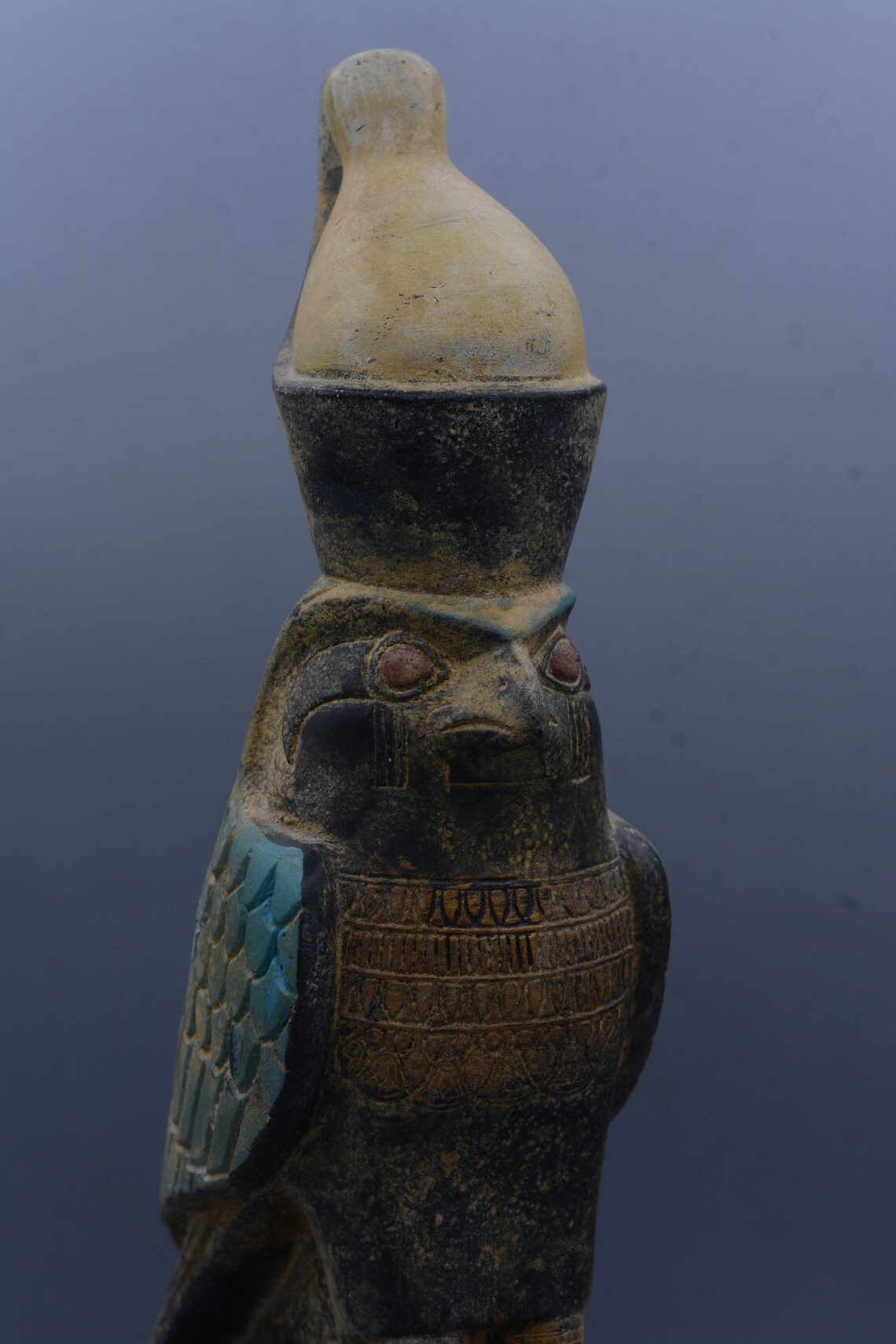 Statue Horus Falcon Bird Headed God of Sky Unique Art Sculpture Black ...