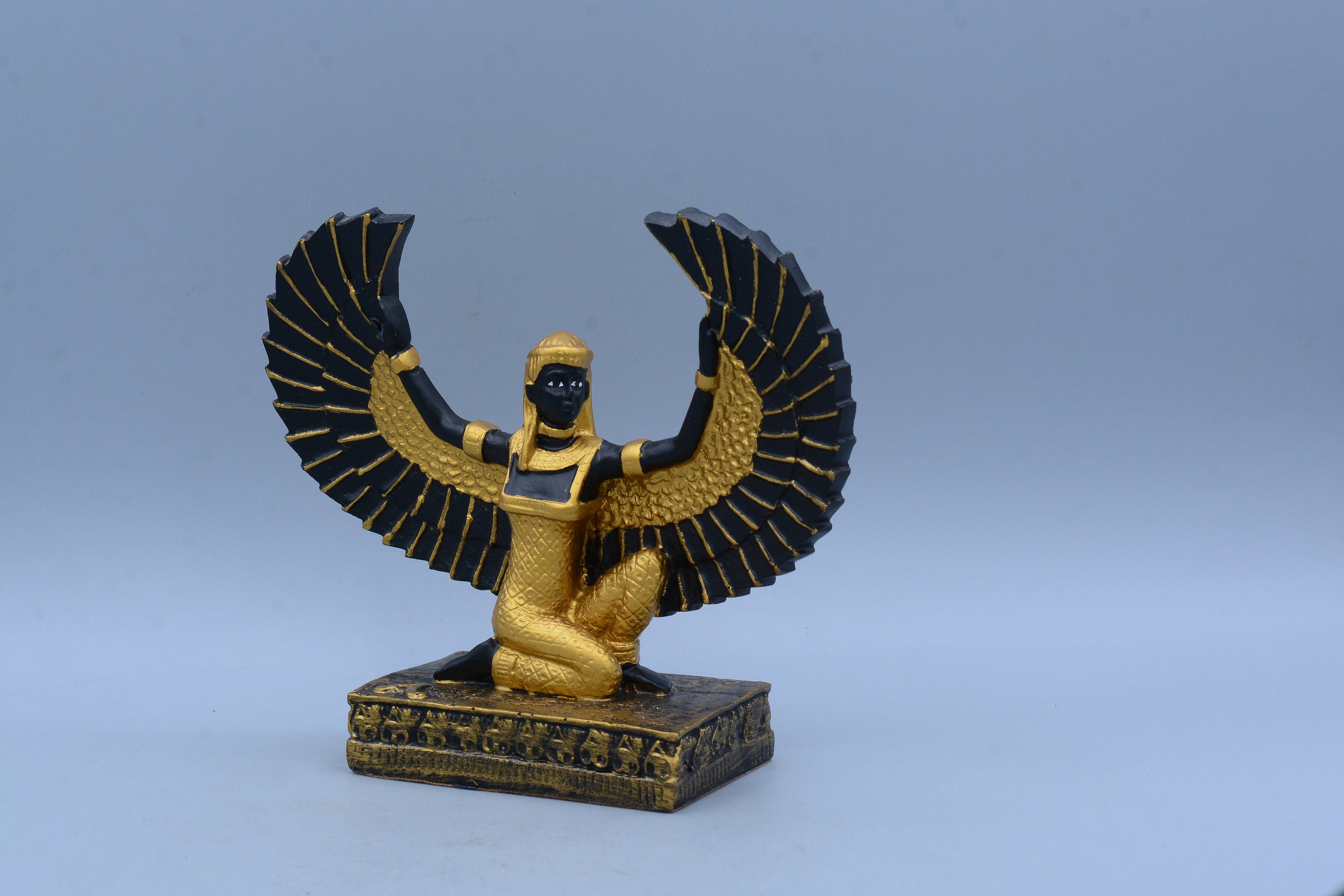 Egyptian Goddess Isis Wings Statue hand painted 2 style made | Etsy