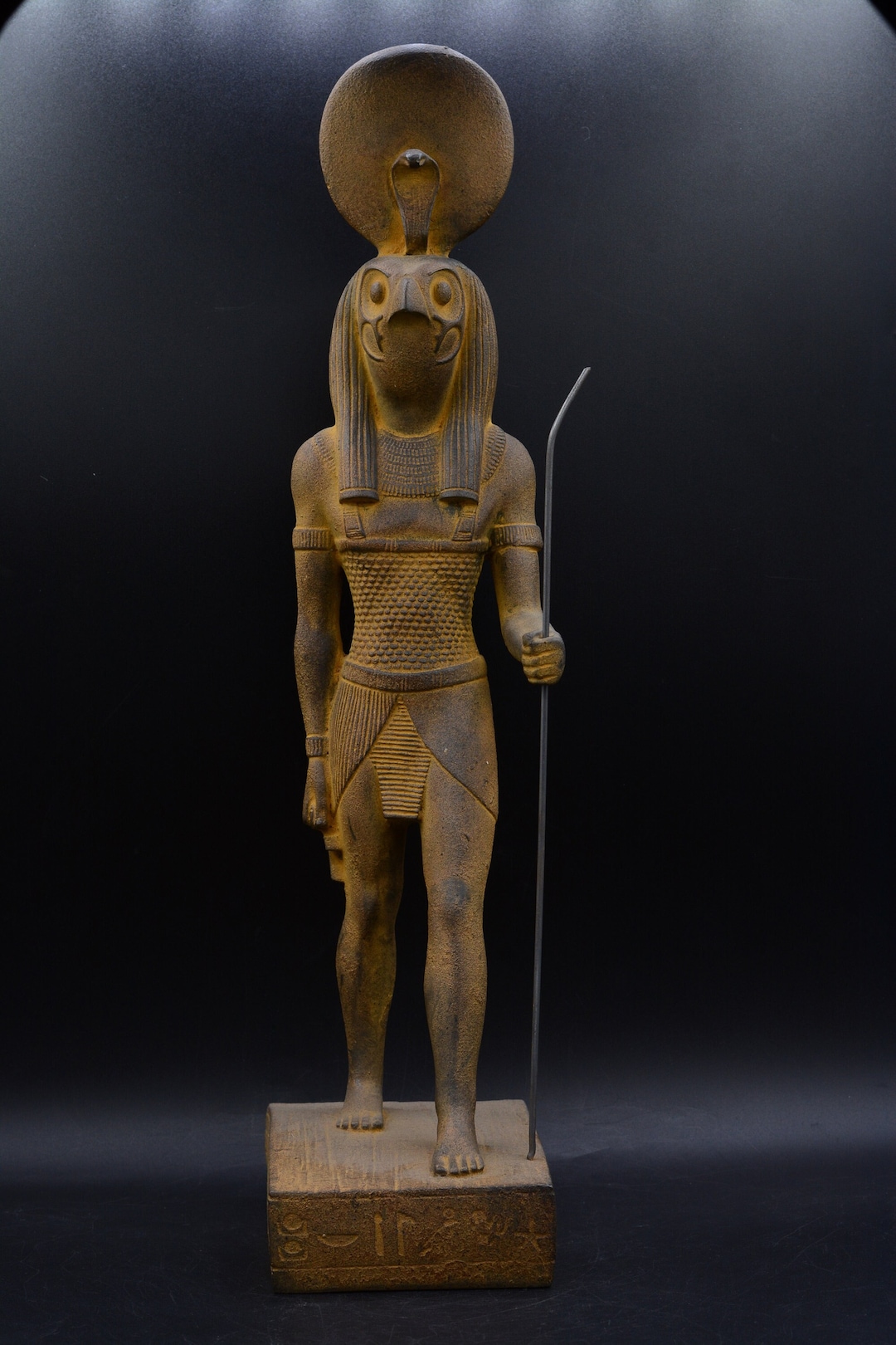 Statue of Ra Harakhte Sun God Crowned With a Solar Disk Unique Black ...