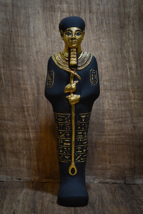 Statue of Ptah God of Memphis and Craftsmen Painted Black Gold - Etsy