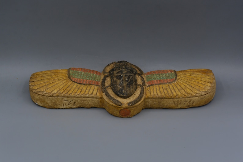Unique EGYPTIAN Art Winged SCARAB BEETLE Khepri Stone 3 Style Made in ...