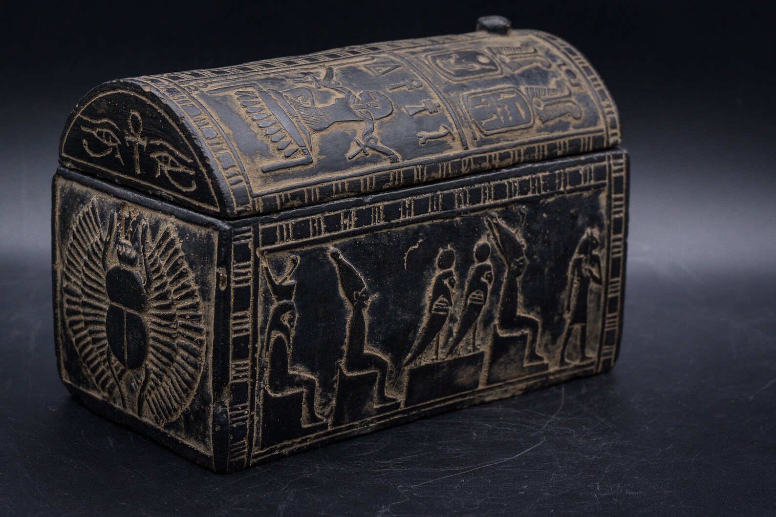 Unique Egyptian Art Box Decorated Pharaonic Inscriptions Black | Etsy