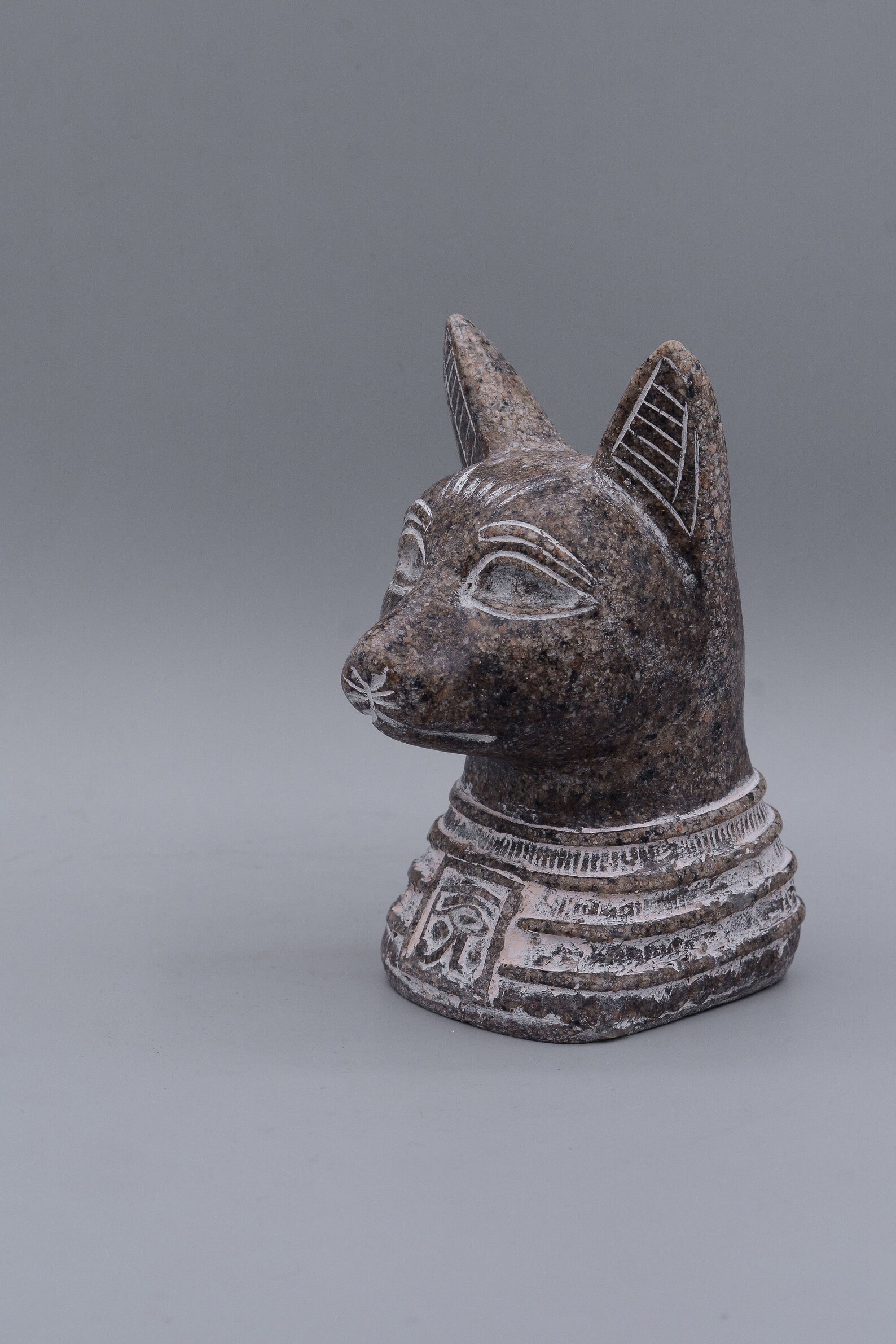 Unique Statuette Goddess Bastet Head 3 Style Granite Marble | Etsy