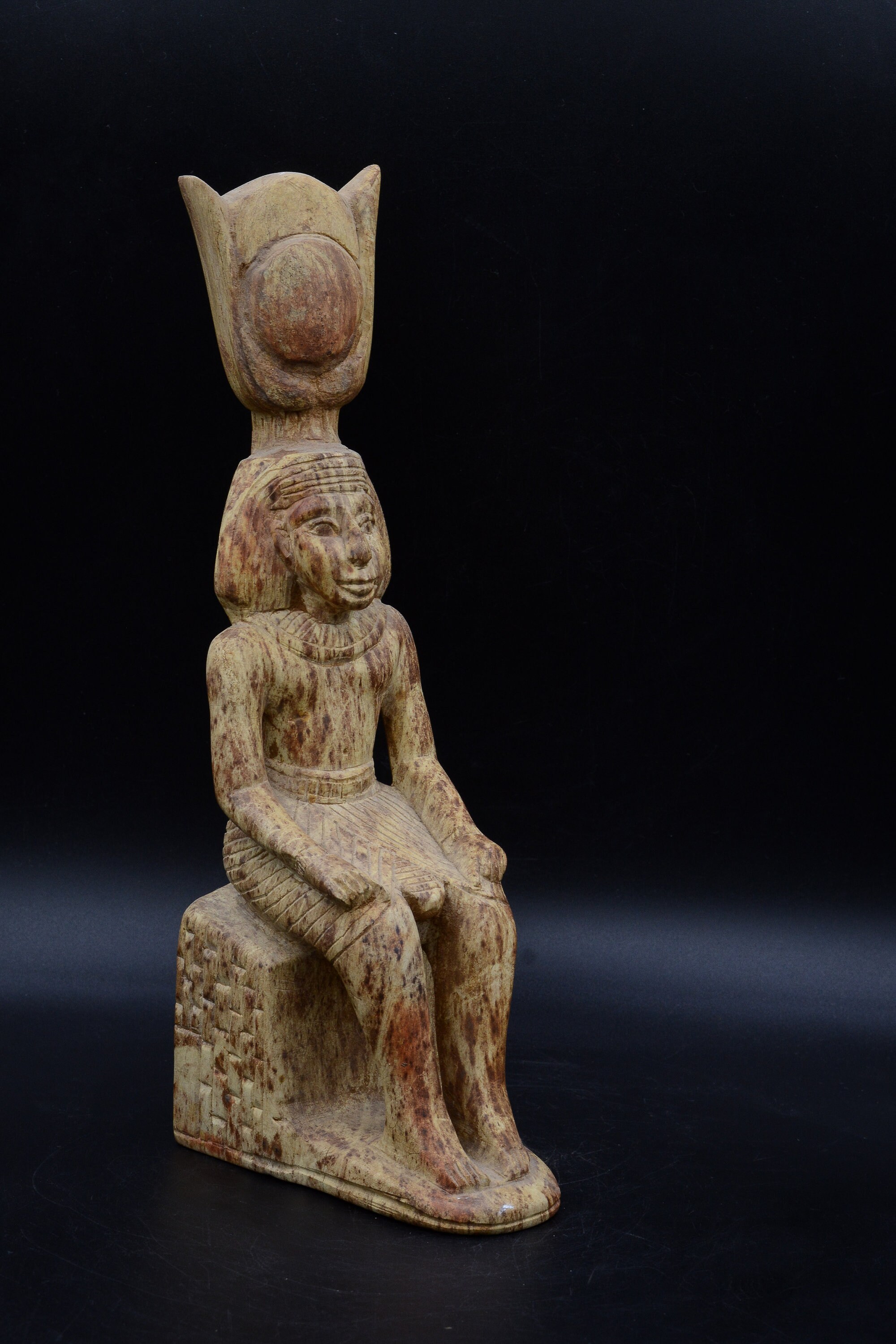 Unique goddess isis vintage statue hand carved stone made in | Etsy