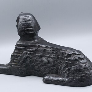 Unique Egyptian Sphinx Large Statue Black Heavy Solid Stone Made in ...