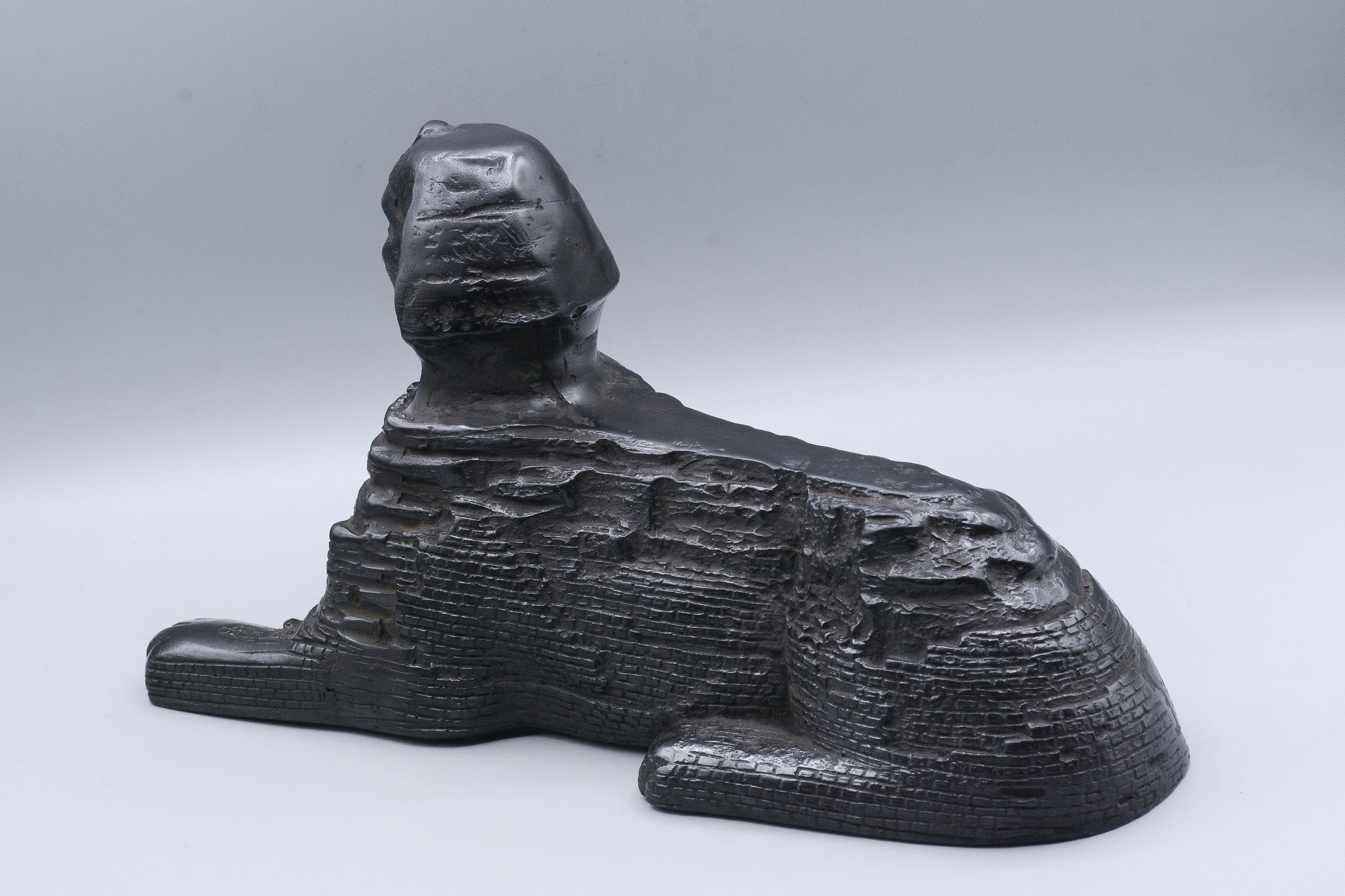 Unique Egyptian Sphinx Large Statue Black Heavy Solid Stone Made in ...