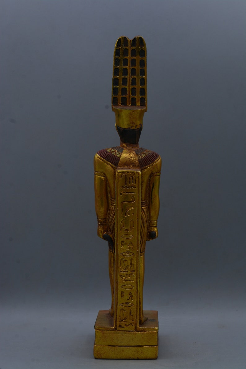 Statue of Egyptian Art Amun Ra Unique Gold Painted Stone Made - Etsy
