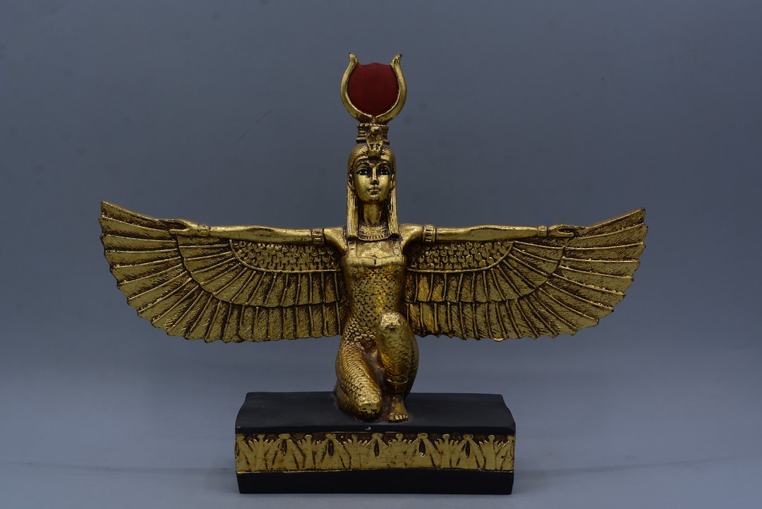 Isis Statue Wings Goddess of Healing and Magic Unique Gold Leaf Hand ...