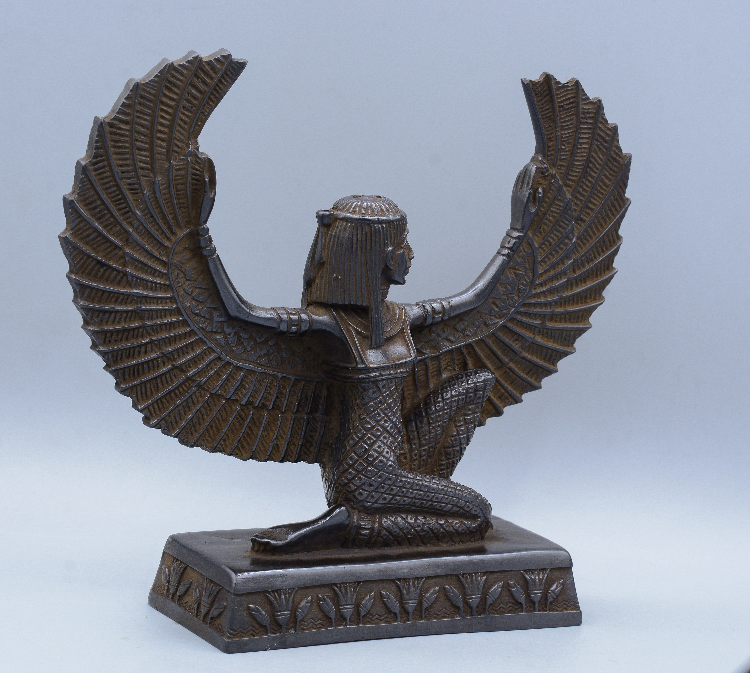 Statue of Ancient Egyptian art Goddess Isis Open Wings black | Etsy