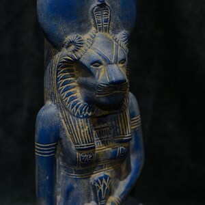 Statue of Sekhmet Warrior Goddess of War Bust Statue Blue Stone Unique ...