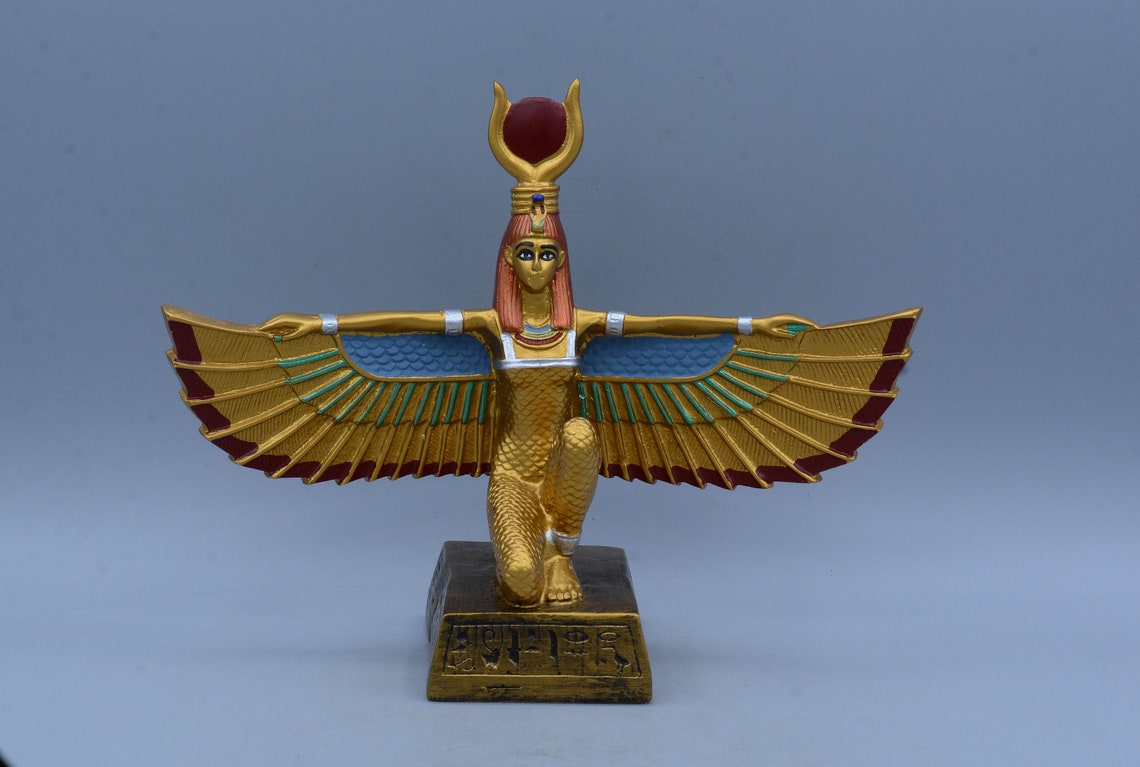 Flying Wings Egyptian Goddess Isis Statue Hand Painted 2 Style Made in ...
