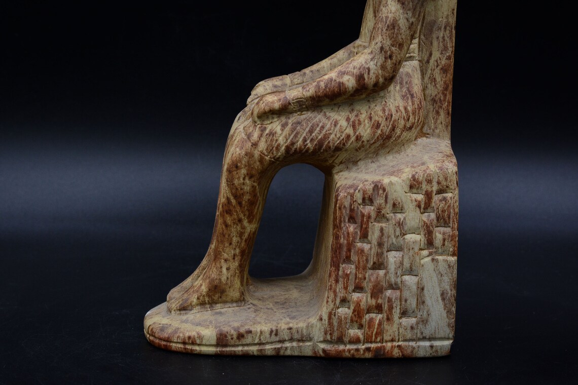 Unique goddess isis vintage statue hand carved stone made in | Etsy