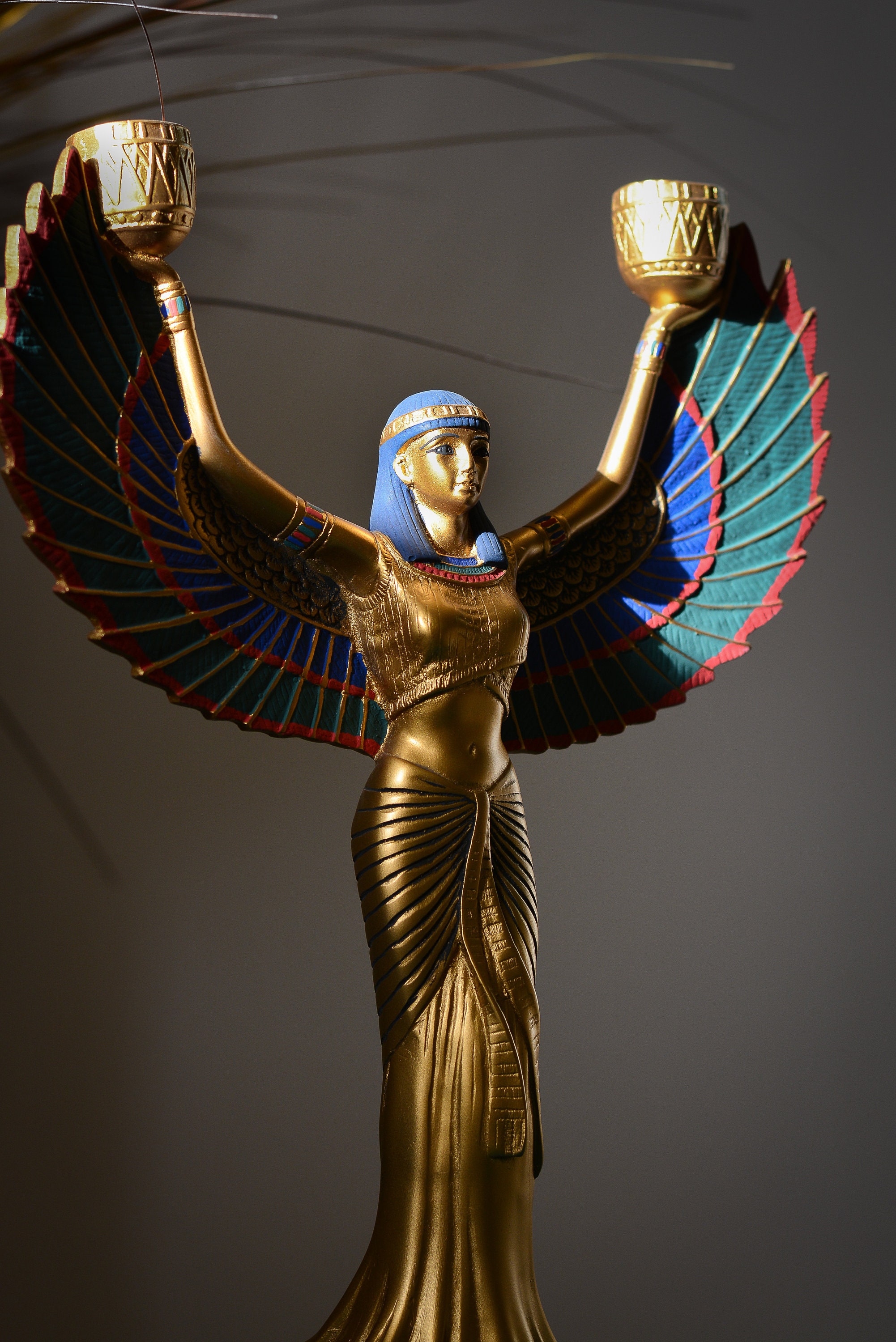 Statue Isis Wings Goddess of Healing Candlestick Holder - Etsy