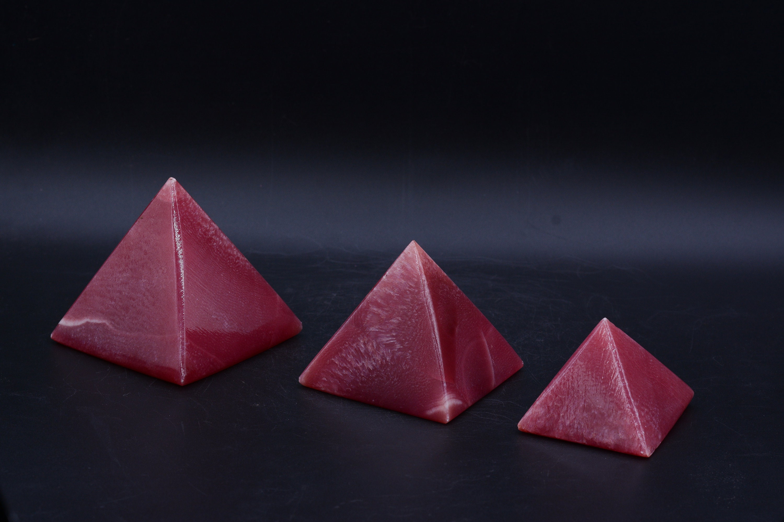 Egyptian Art Set of Pyramids 3 Color Blue Green Red - Etsy