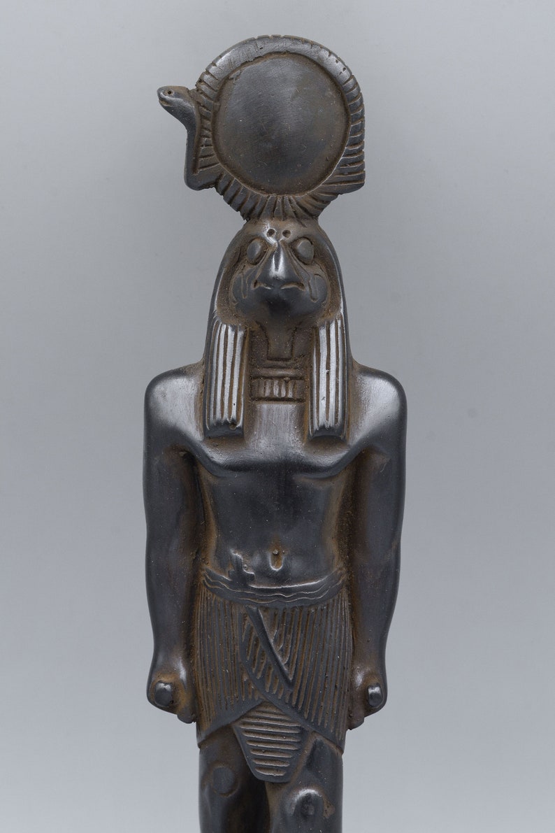 Statue of Ra Harakhte Sun God crowned with a solar disk made | Etsy