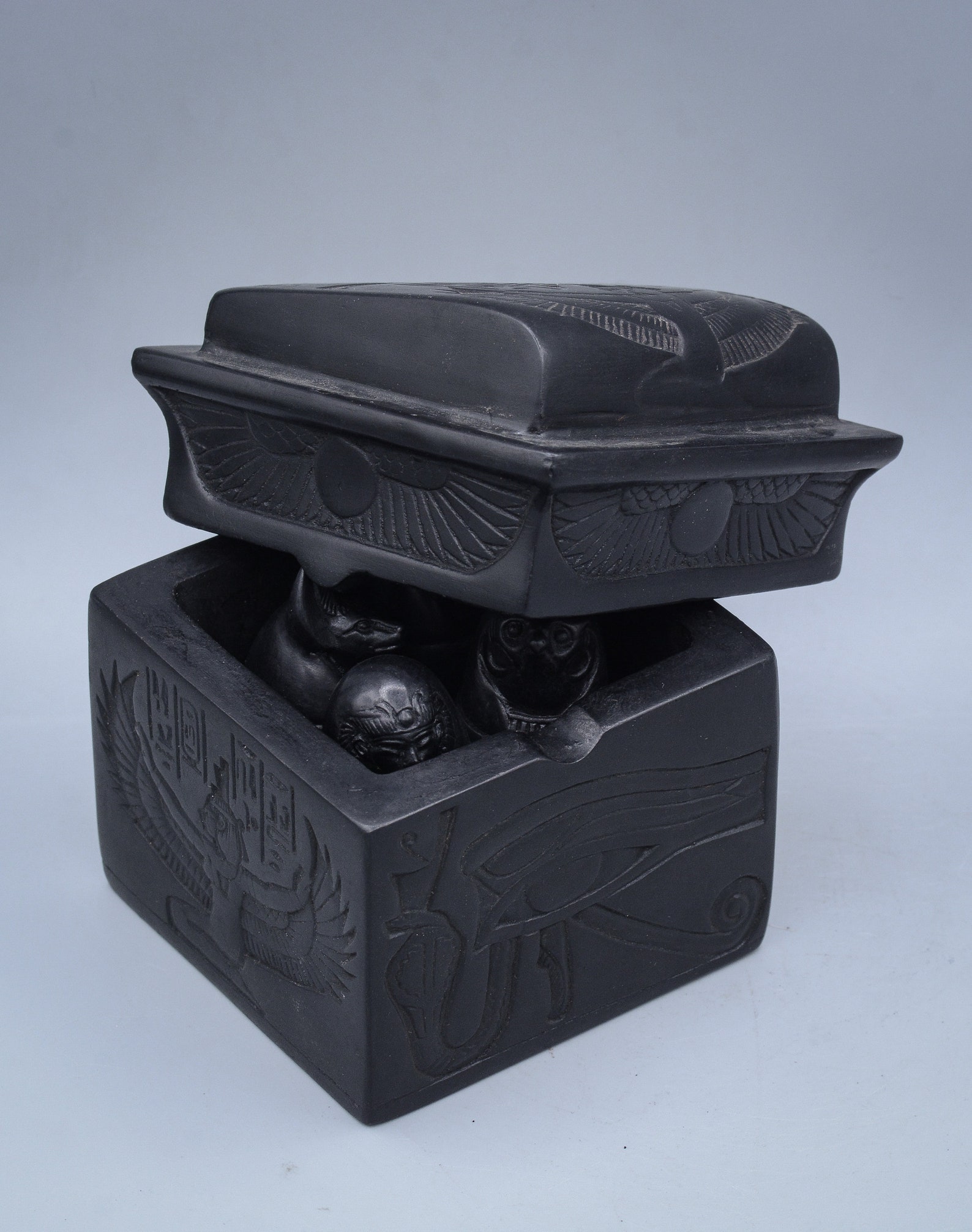 Canopic Box Jars 4 Art Pharaonic 2 Color Carved Inscriptions - Etsy