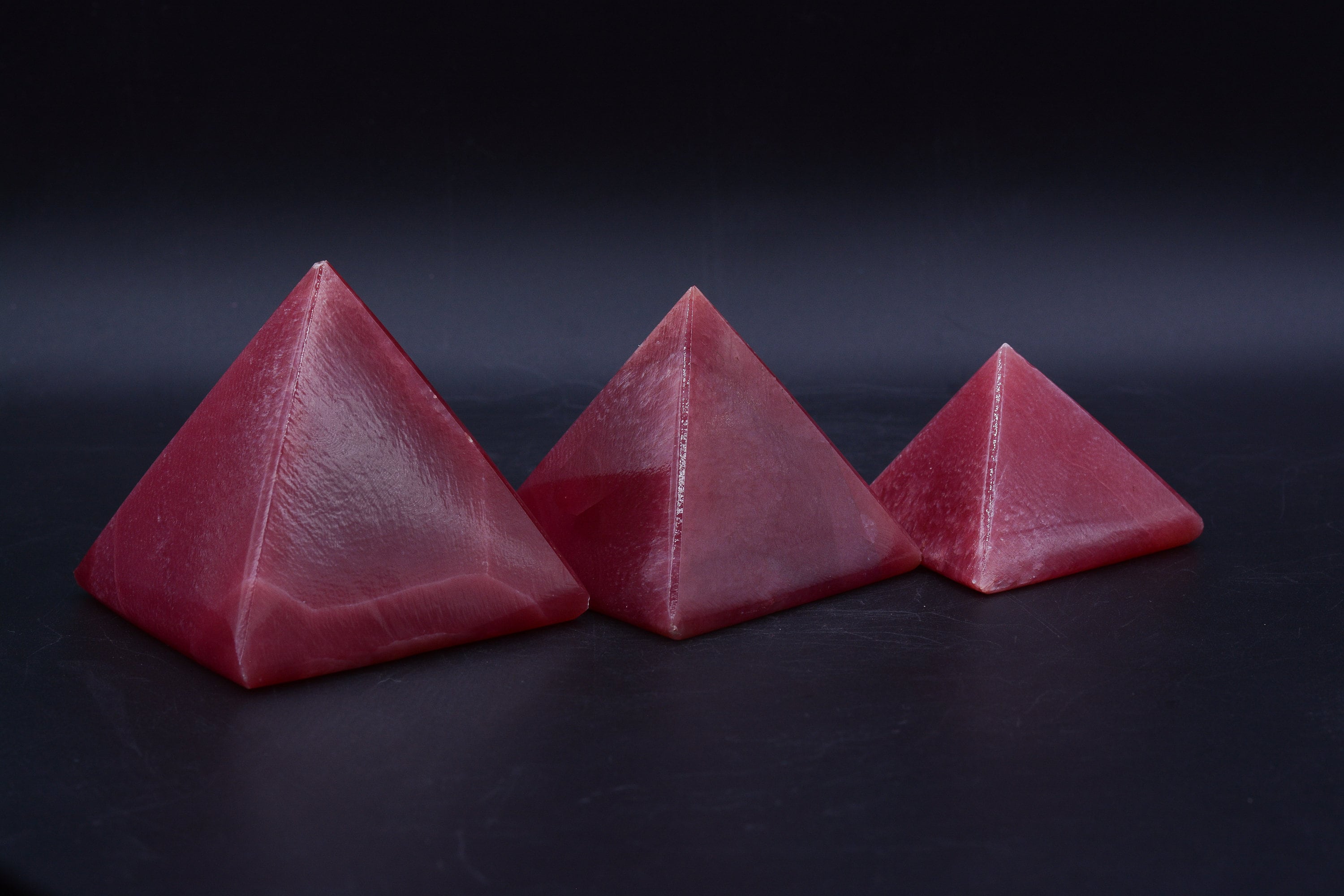 Egyptian Art Set of Pyramids 3 Color Blue Green Red - Etsy