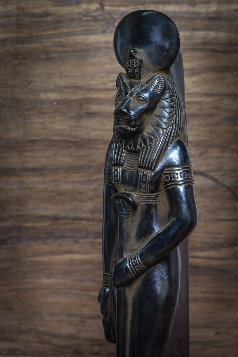 Statue of Goddess Sekhmet Black Standing Large Solid Stone - Etsy UK