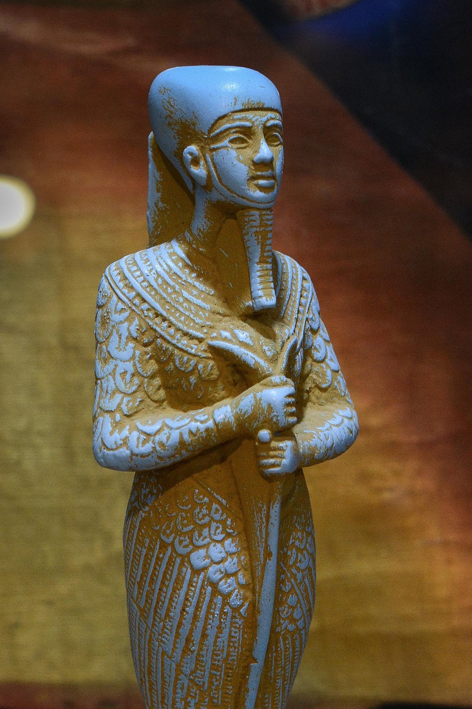 Statue Ptah God of Memphis Sculpture Blue Stone Made in Egypt | Etsy