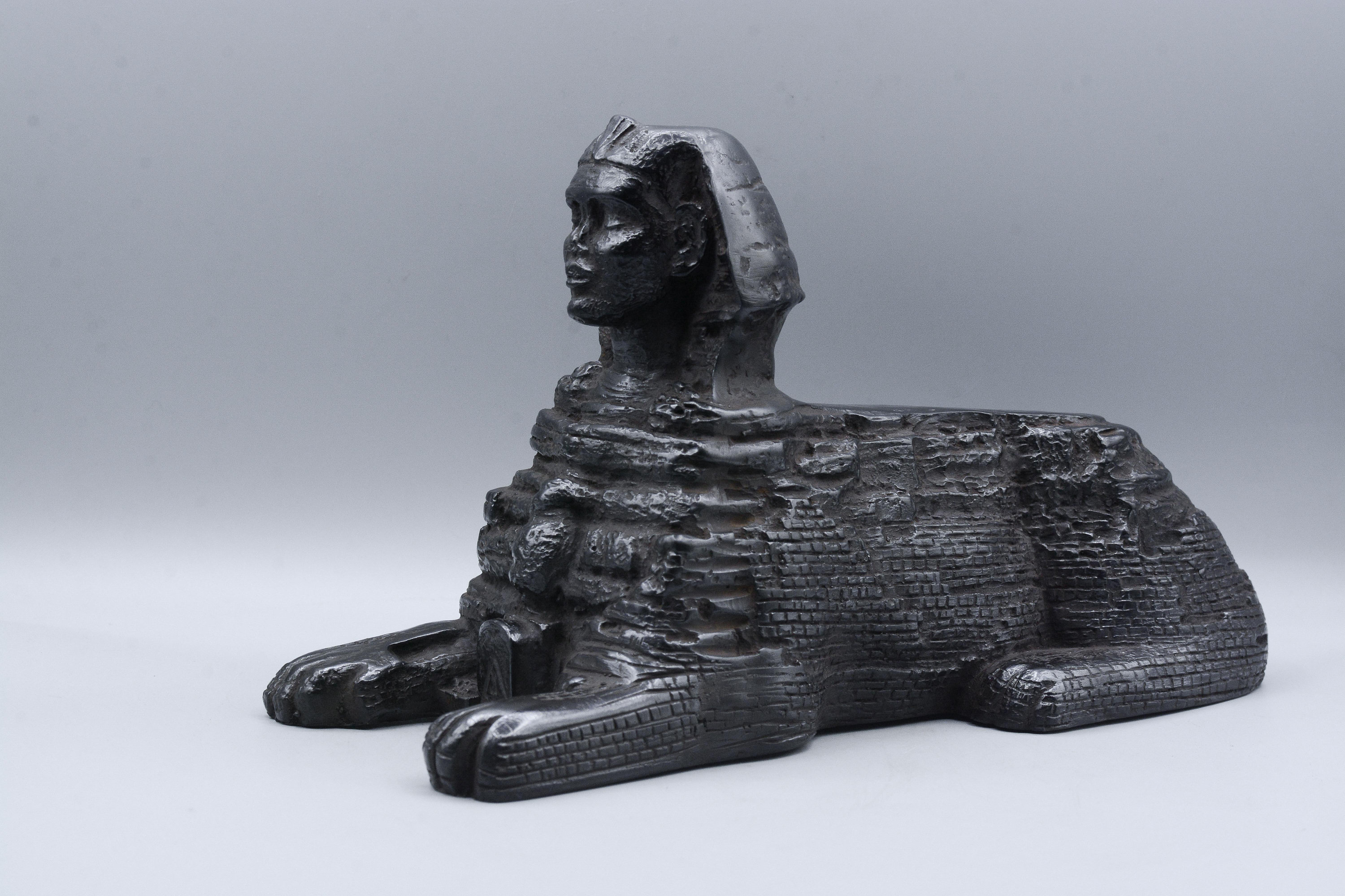 Unique Egyptian Sphinx Large Statue Black Heavy Solid Stone Made in ...