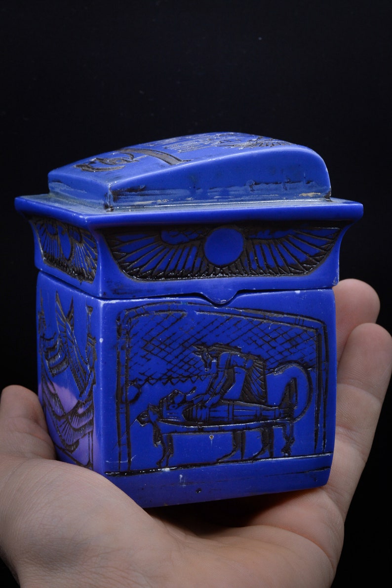 Canopic Box Jars 4 Art Pharaonic Carved Inscriptions 2 Color | Etsy