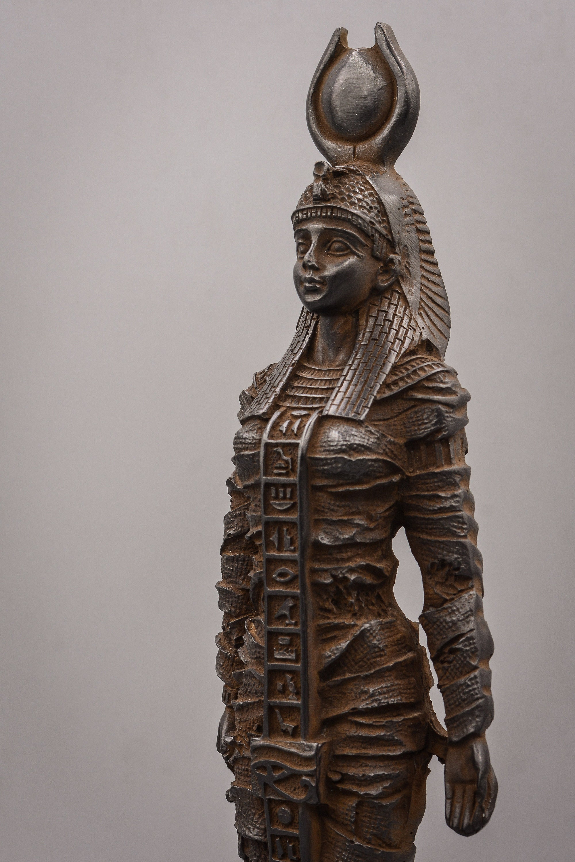 Goddess Isis Shrouded Statue Black Contains Eye of Horus Solid | Etsy