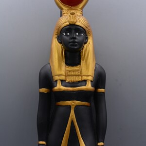 Statue Isis Goddess of Magic and Healing Painted Black Gold Unique ...