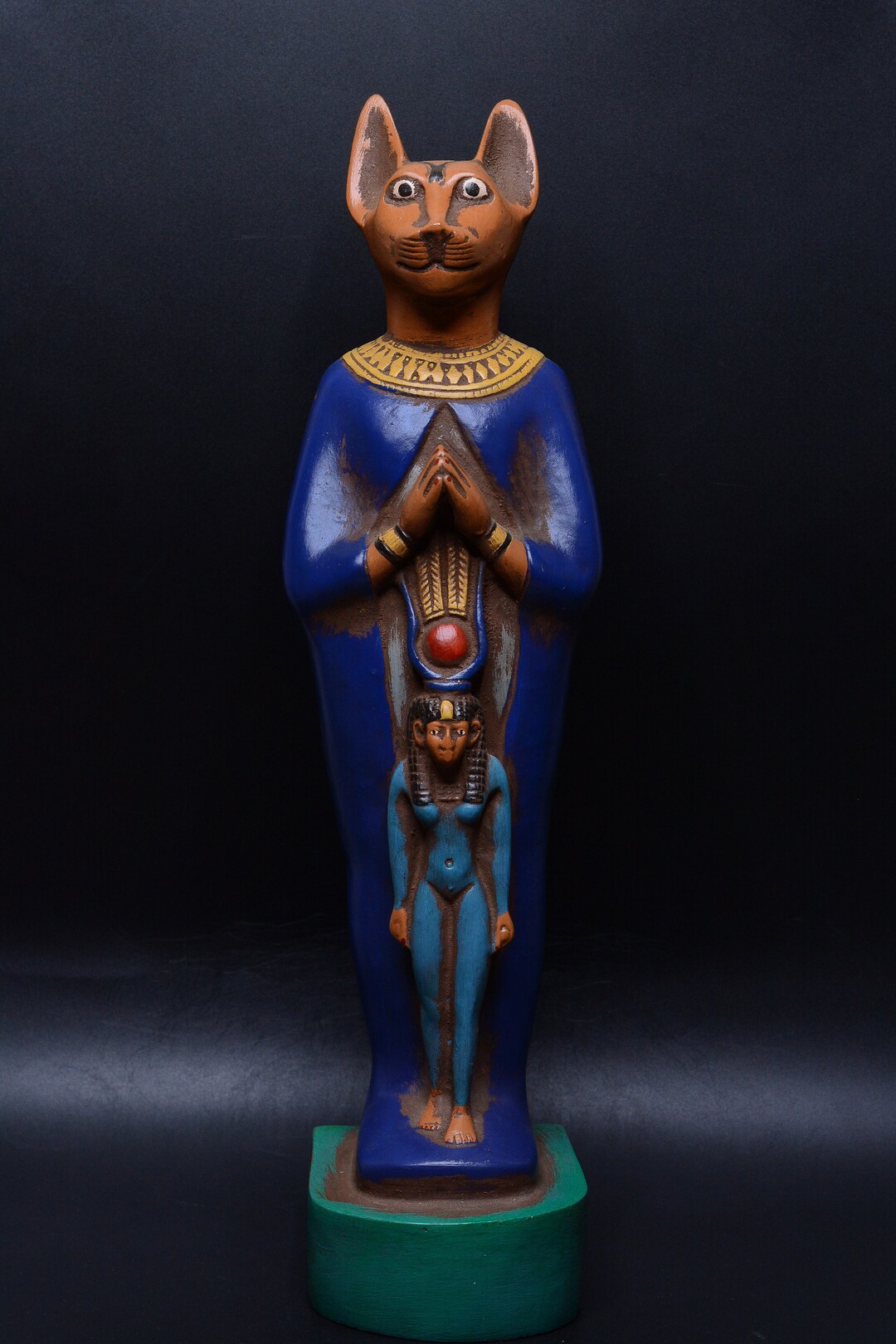 Unique Ancient Egyptian Art Large Statue of Goddess Bastet Cat Standing ...