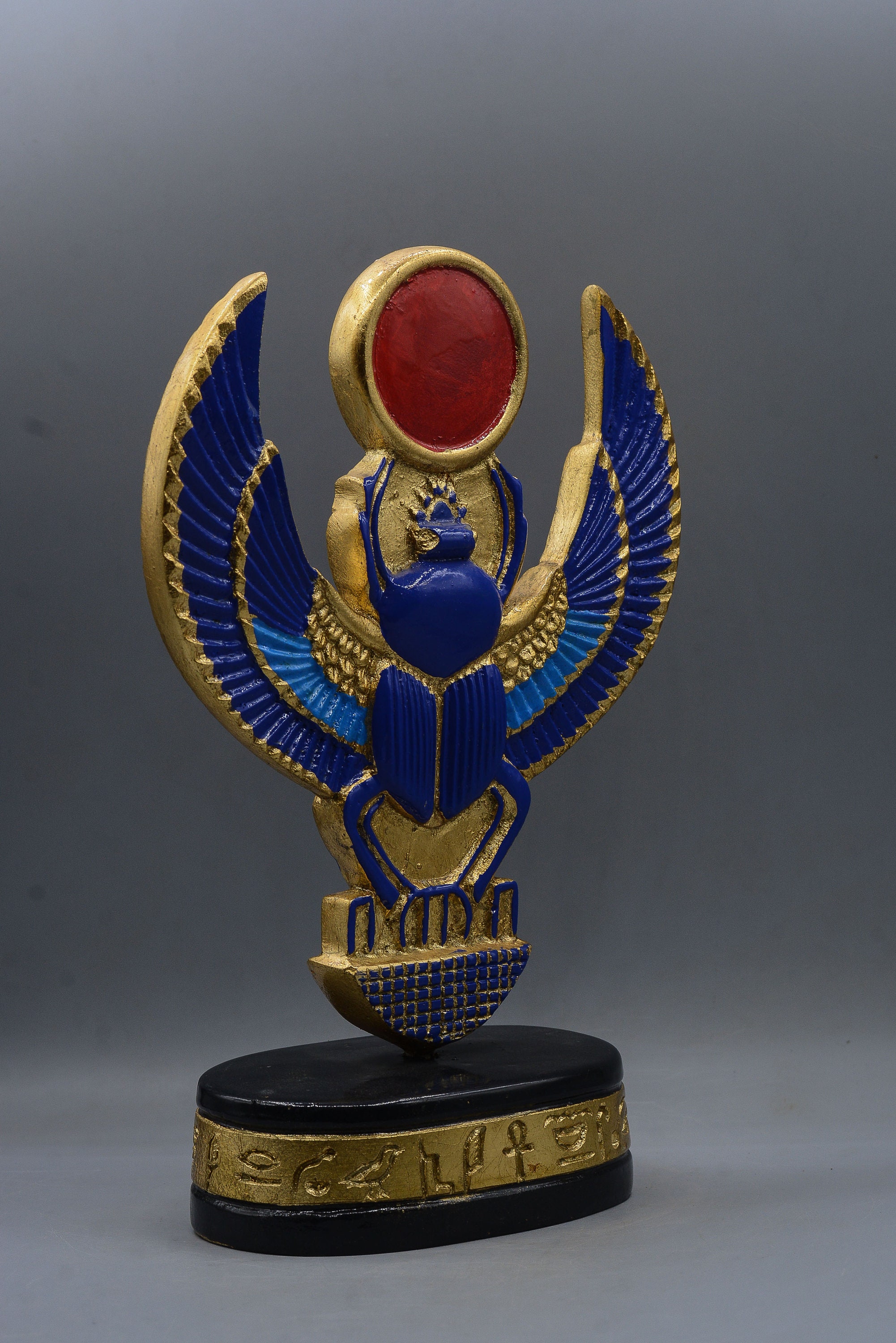 Winged SCARAB BEETLE Khepri With a Sun Disk Above Its Head EGYPTIAN Art ...