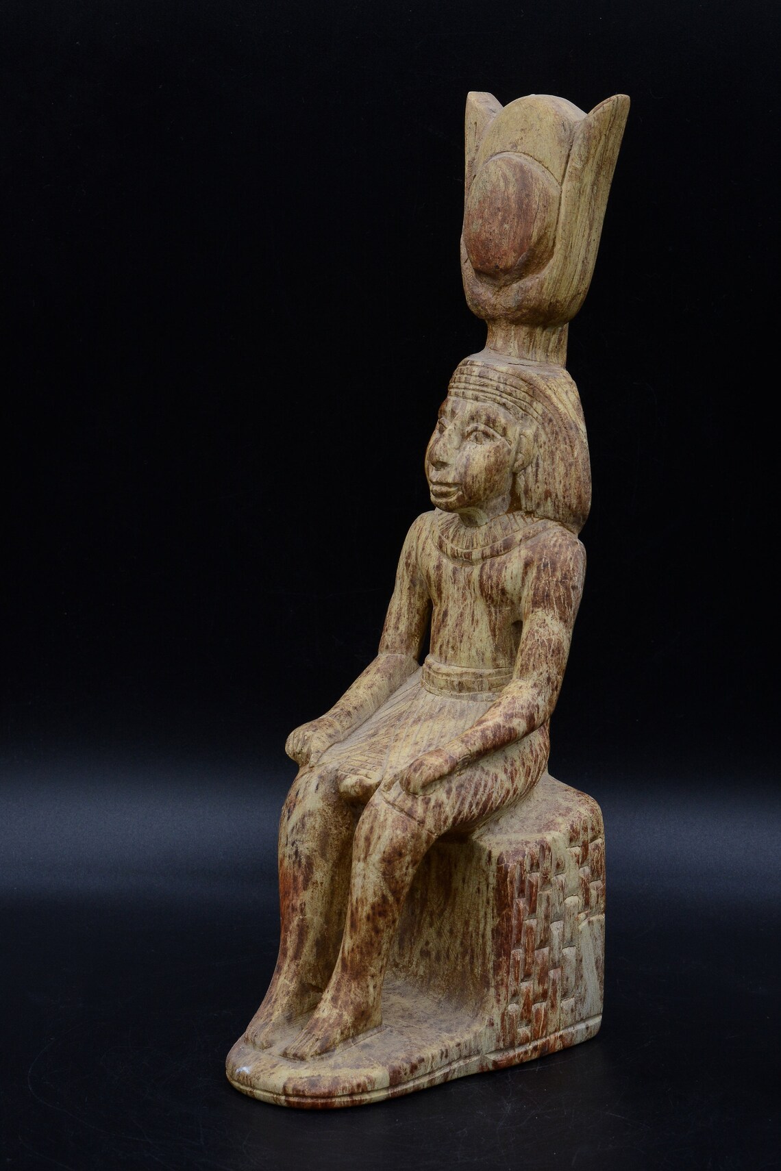 Unique goddess isis vintage statue hand carved stone made in | Etsy