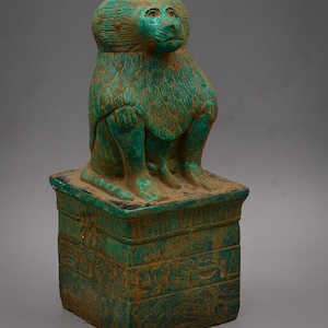 Statue of Thoth Baboon Seated Monkey (moon God Thoth) and Wisdom ...