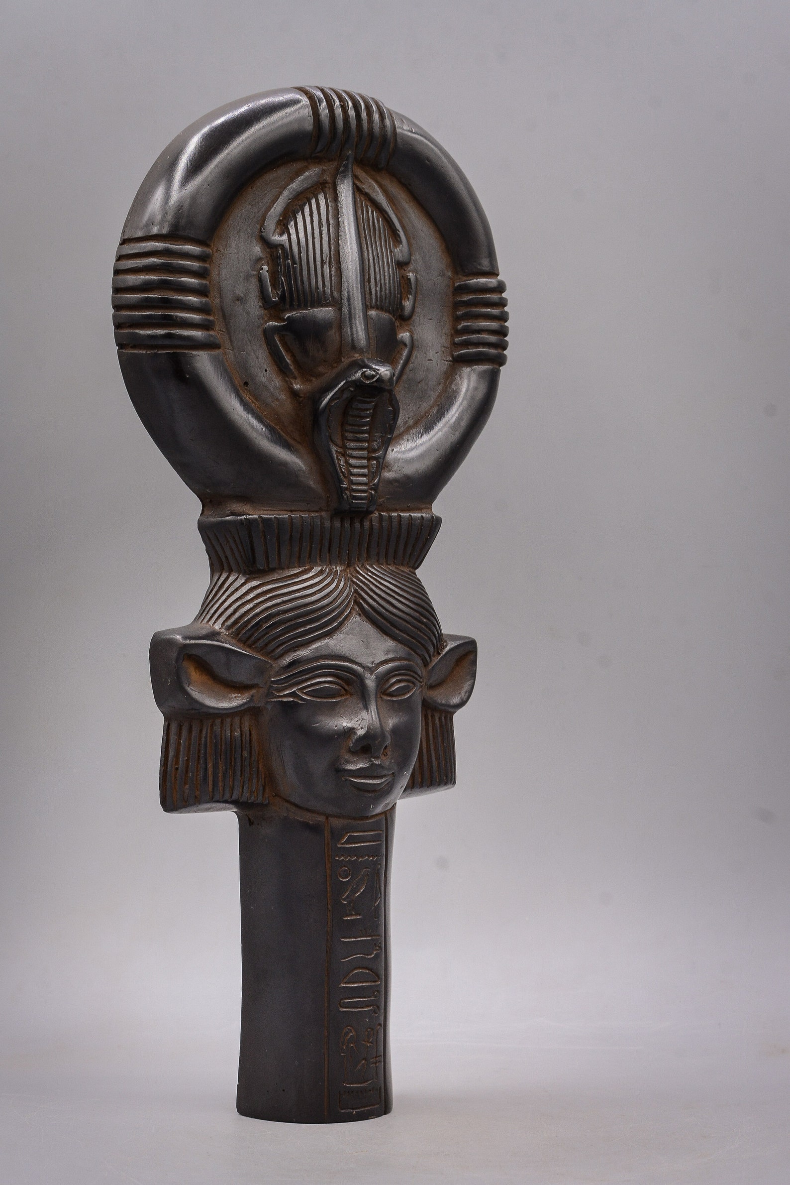 The Ankh Black Goddess Hathor Cow's Ear Key of Life With Scarab Made in ...