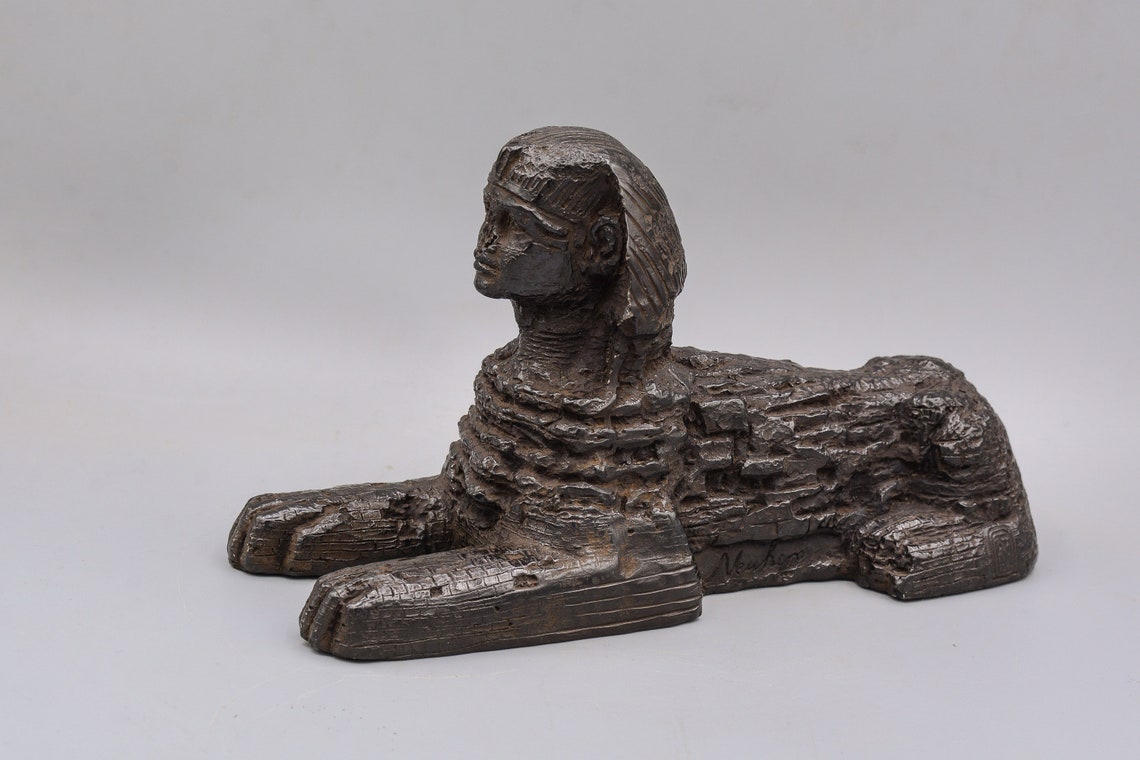 Egyptian Statue Sphinx Black Solid Stone Heavy Made in Egypt - Etsy