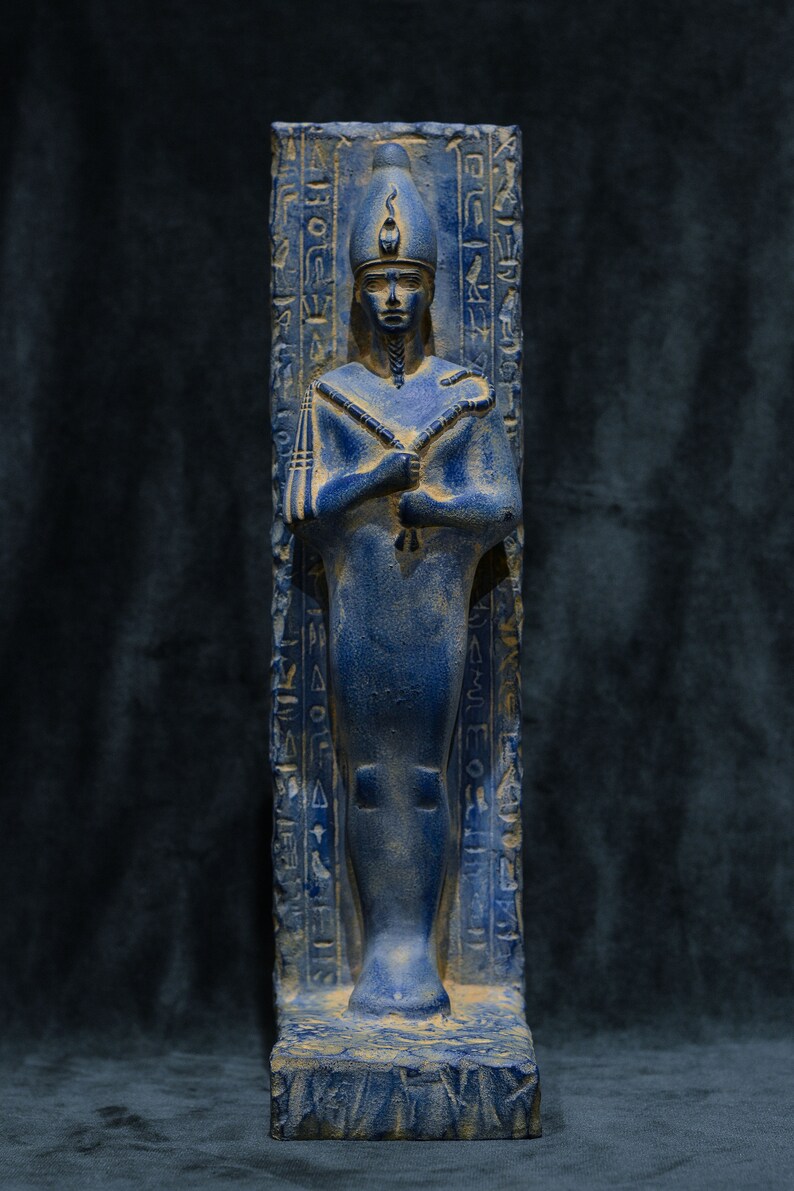 Statue Osiris God of the Deceased Large Relief Heavy Blue - Etsy