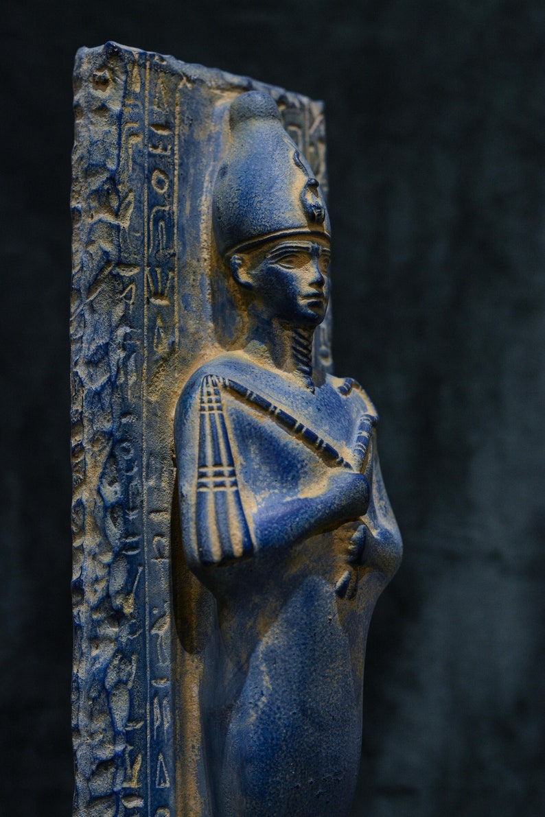 Statue Osiris God of the Deceased Large Relief Heavy Blue - Etsy