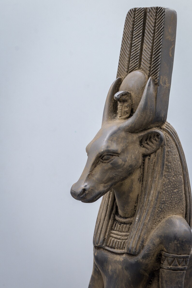 Unique Egyptian art statue of the warrior god Montu lord of | Etsy