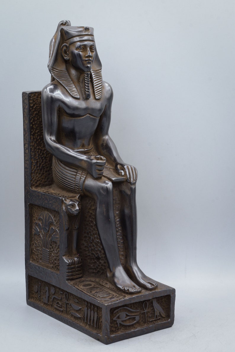 Unique Statue of Egyptian Art King Khafre Heavy Solid Stone | Etsy