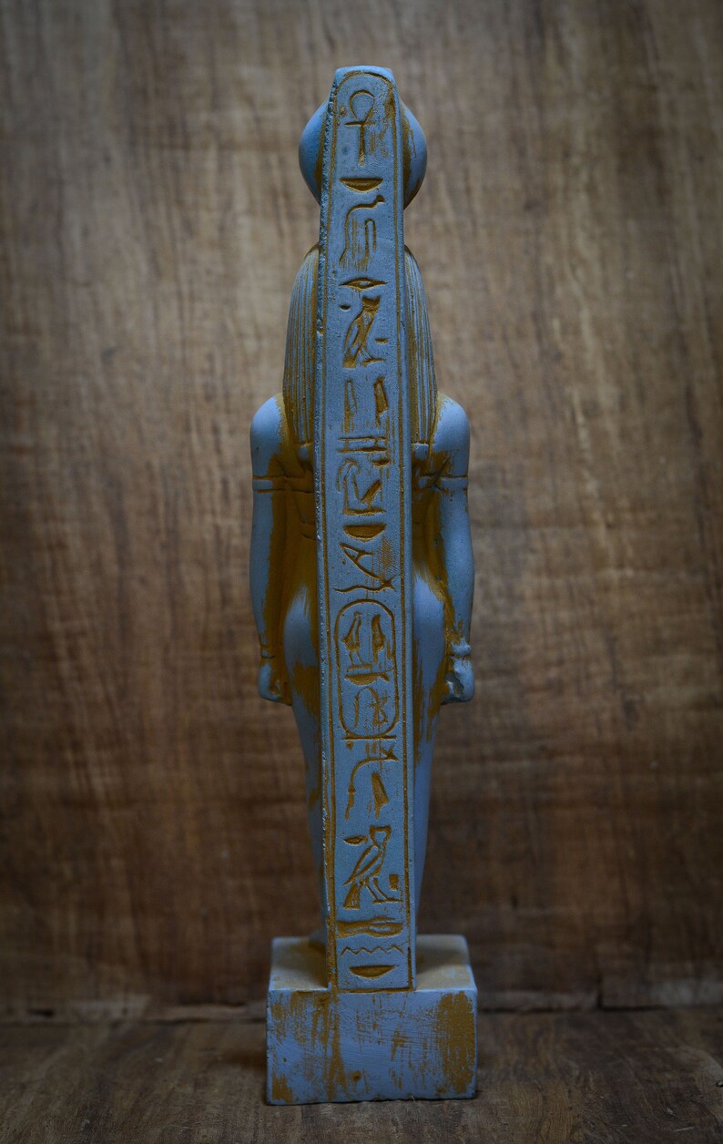Statue Goddess Isis Blue Sculpture Unique Egyptian Art Altar - Etsy