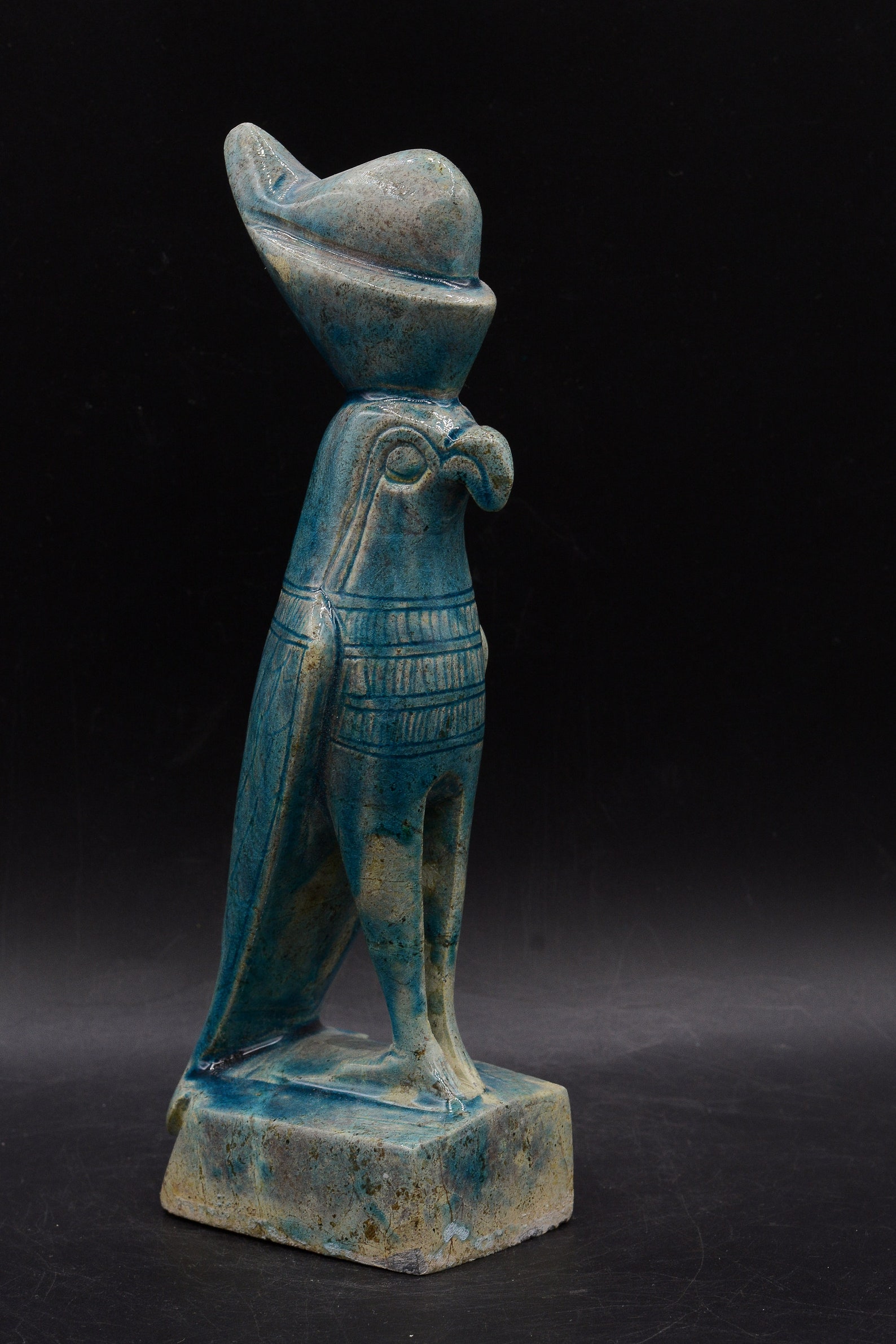 Statue Horus Falcon Bird God of Sky Sculpture Unique Stone Glazed Made ...