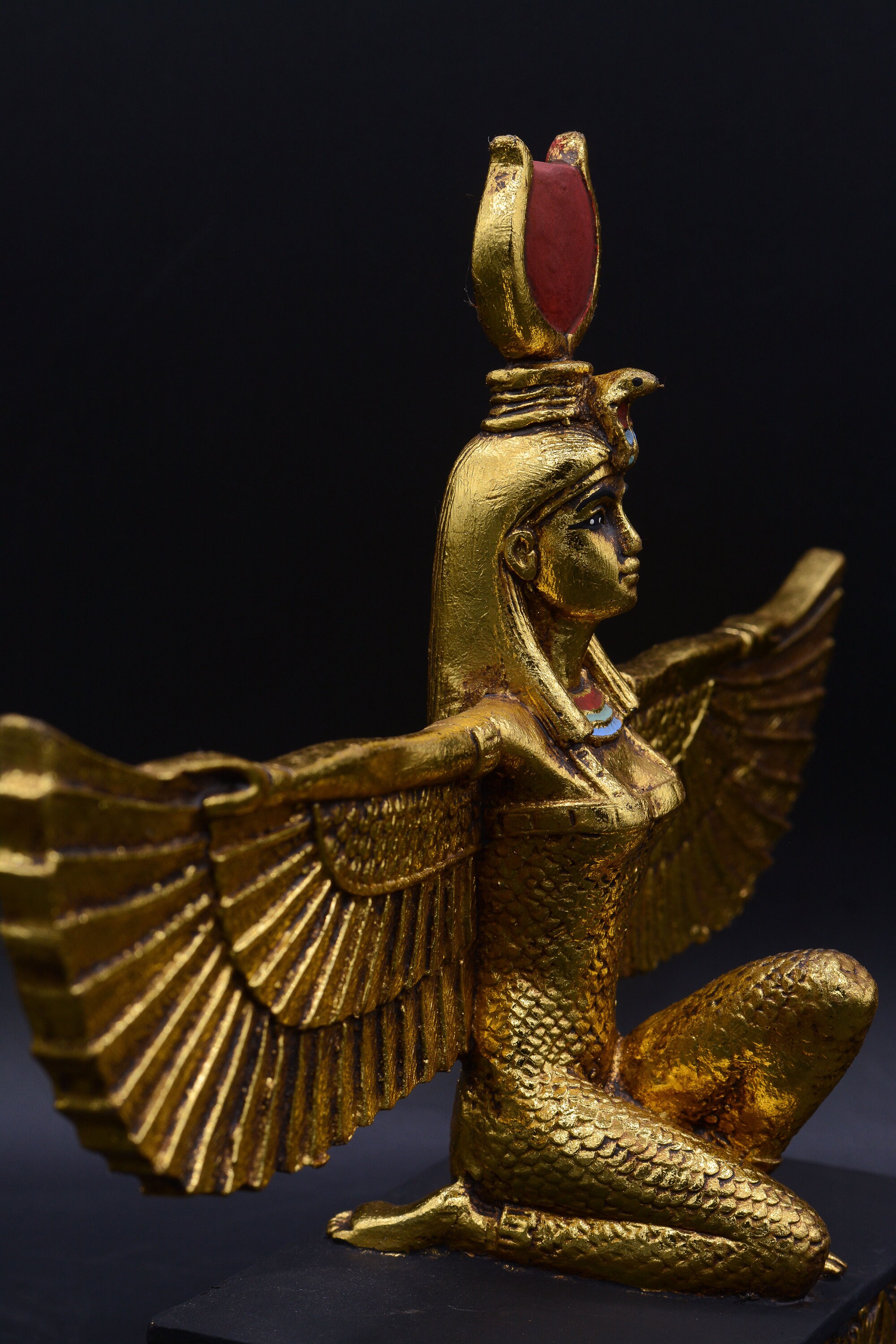 Egyptian Goddess Isis With Open Wings Unique gold leaf hand | Etsy