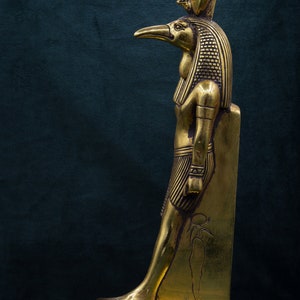 Statue Thoth God of Knowledge and Wisdom Large Gold Leaf Unique Ancient ...