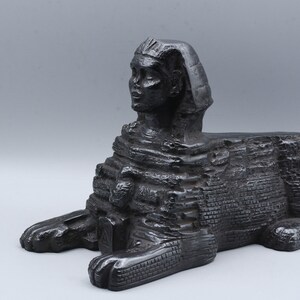 Unique Egyptian Sphinx Large Statue Black Heavy Solid Stone Made in ...