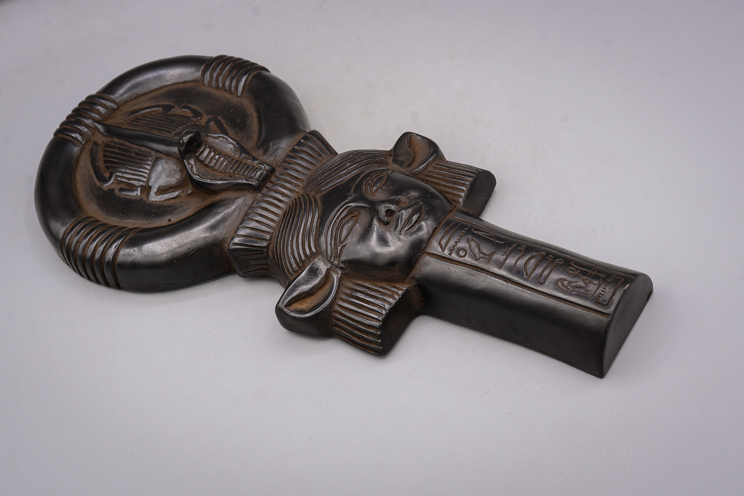 The Ankh Black Goddess Hathor Cow's Ear Key of Life With Scarab Made in ...