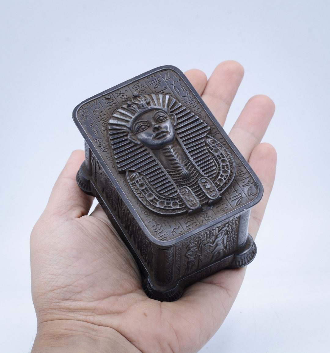 Egyptian Box King Tut Pharaonic Inscriptions Decorative Art Stone Made ...